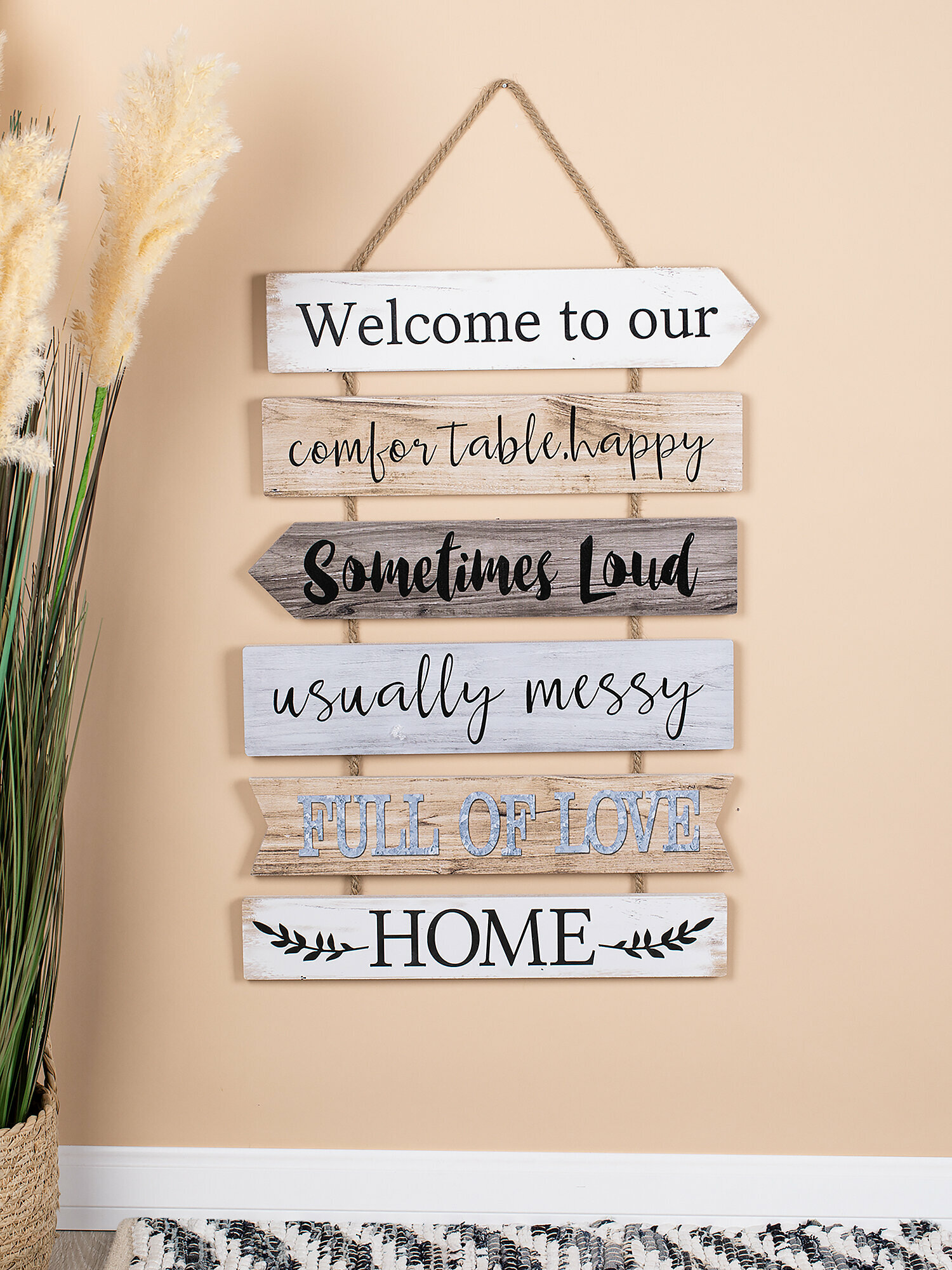 39-139 Панно настенное "Welcome to our" 40 х 2 х 58см, Glasar