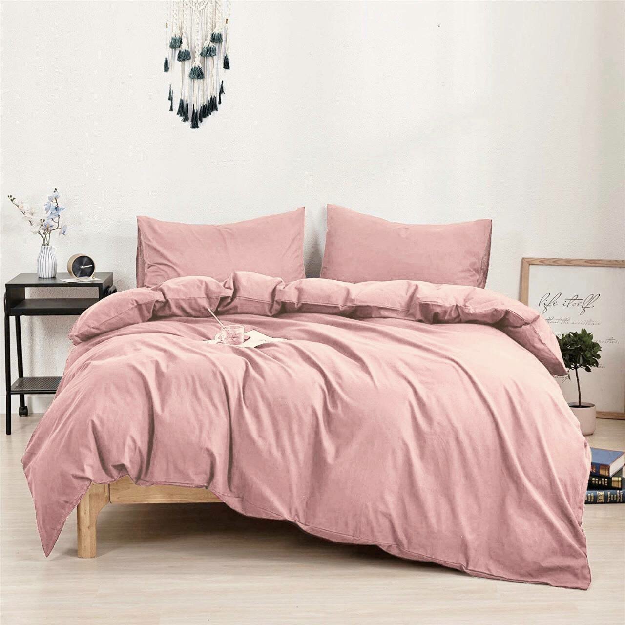 Однотонное постельное бельё, цвет Крем, 2-спальный, матовый сатин, наволочки 50x70