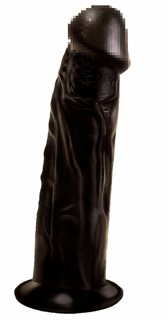 Фаллоимитатор LoveToy чёрный на присоске, черный, 18 см