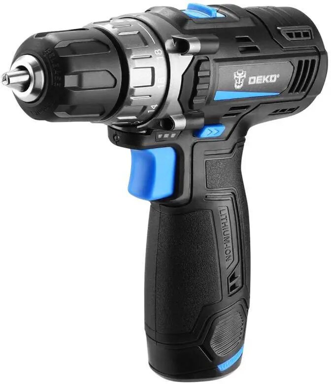 Дрель-шуруповерт аккумуляторная Deko ZKCD12 084-1008, 12 В Li-ion 1.5 Ач