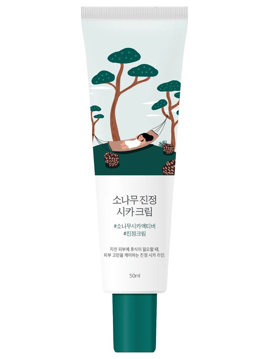 Крем ROUND LAB успокаивающий с центеллой и экстрактом сосновых иголок Pine Calming Cica Cream 50 мл Корейская косметика