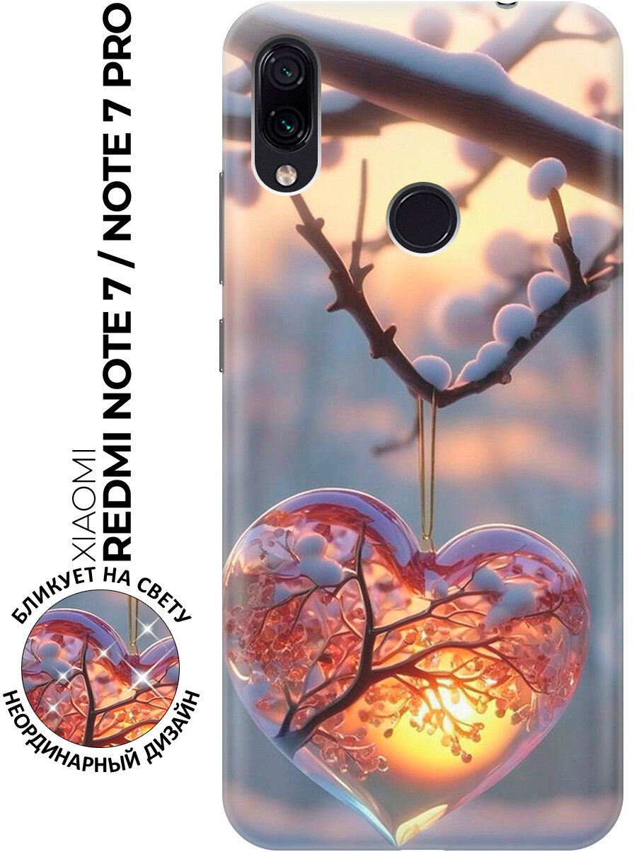 Силиконовый чехол на Xiaomi Redmi Note 7 / Note 7 Pro с принтом "Ледяное сердце"