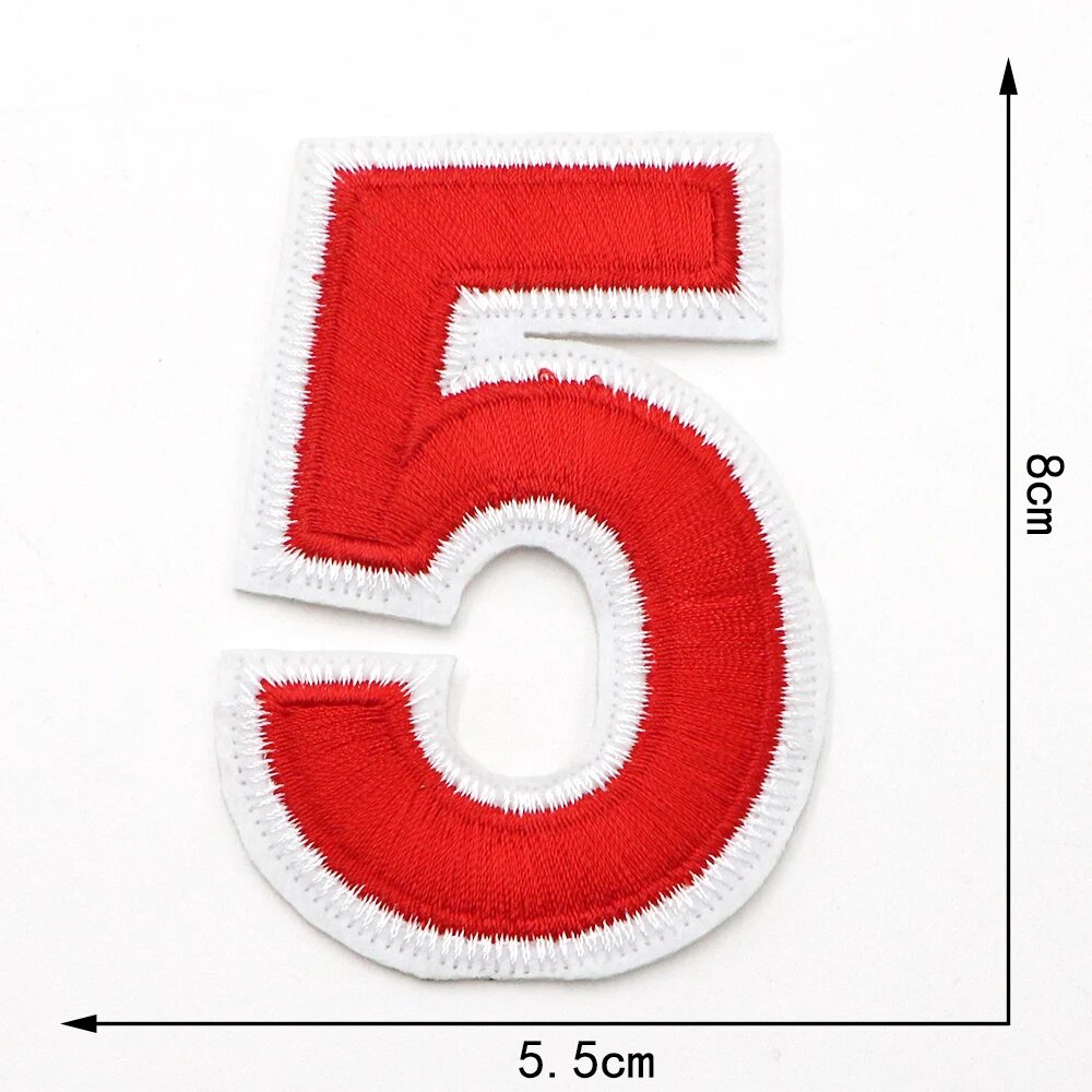 Красные вышитые патчи с цифрами 0-9 Медь