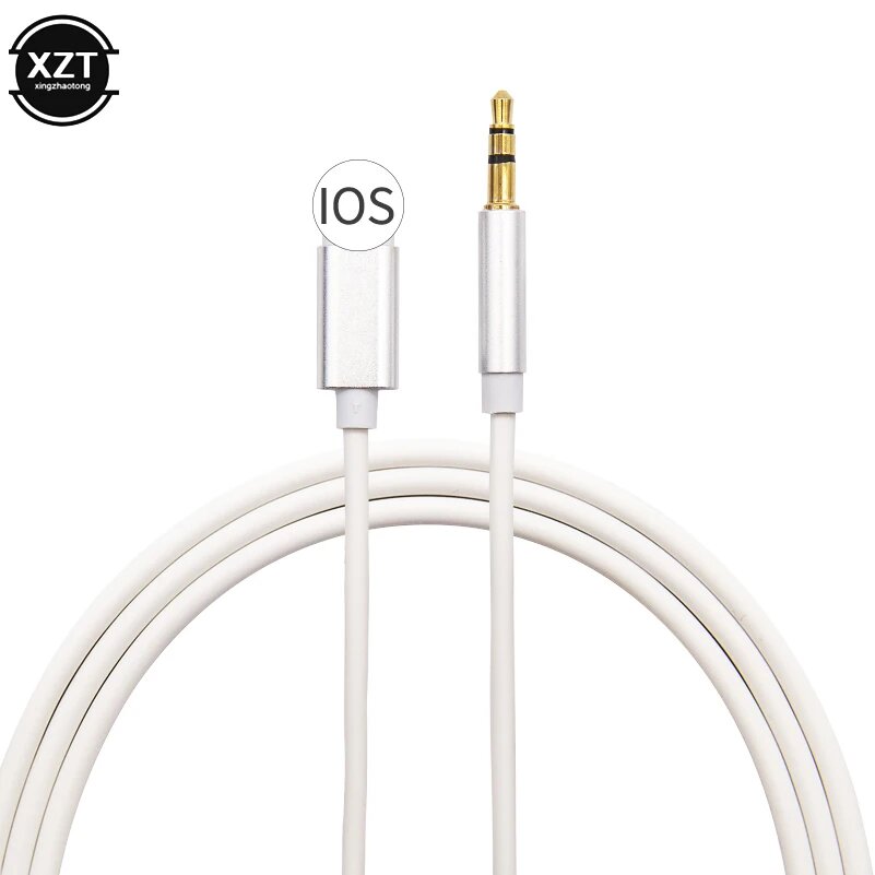 Аудиокабель iOS 3.5 мм, серебристый, 1 м