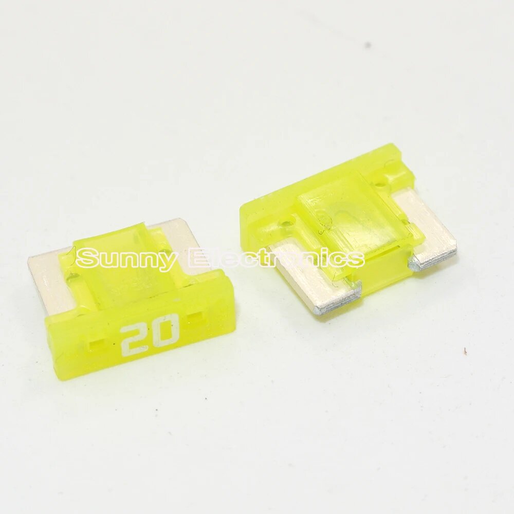 50 шт. 2A 3A 5A 7.4A 10A 15A 20A 25A 30A предохранители Micro Short Low profile Mini blade 15A amp APS/ATT предохранитель для Honda Toyota Lexus Желтый