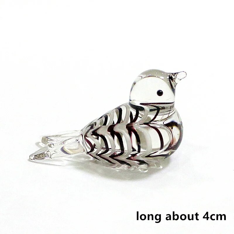 Миниатюрные стеклянные птицы JSSMTLP Серебряный, черный