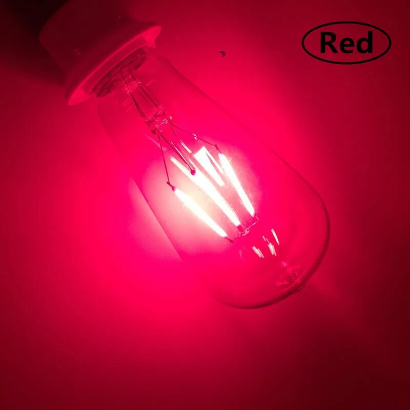 Светодиодная лампа Эдисона ST64, Красный, E27, 4 Вт