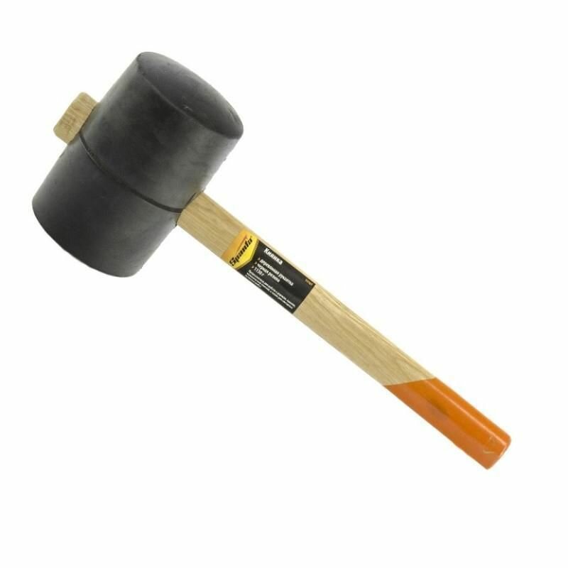 Киянка резиновая 1130 г черная резина деревянная рукоятка