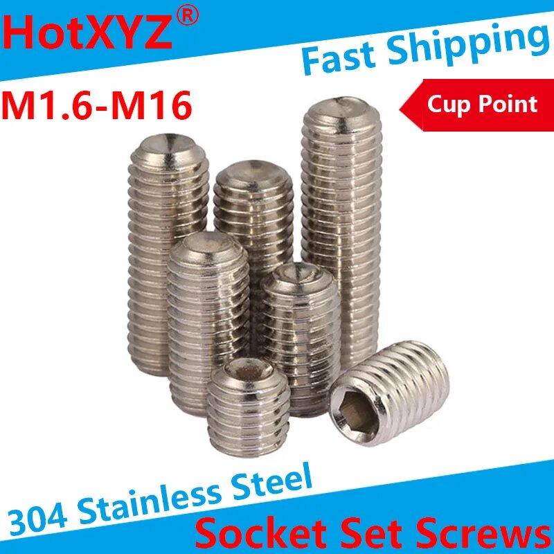 HotXYZ 304 Винты с внутренней шестигранной головкой М1.6-М16 M10, 10mm (20Pcs)