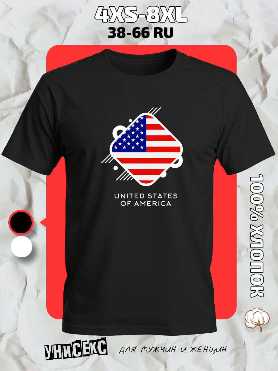 Футболка с принтом флаг США USA