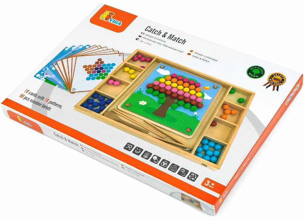 Обучающая игра VIGA "Catch & Match", дерево, в коробке