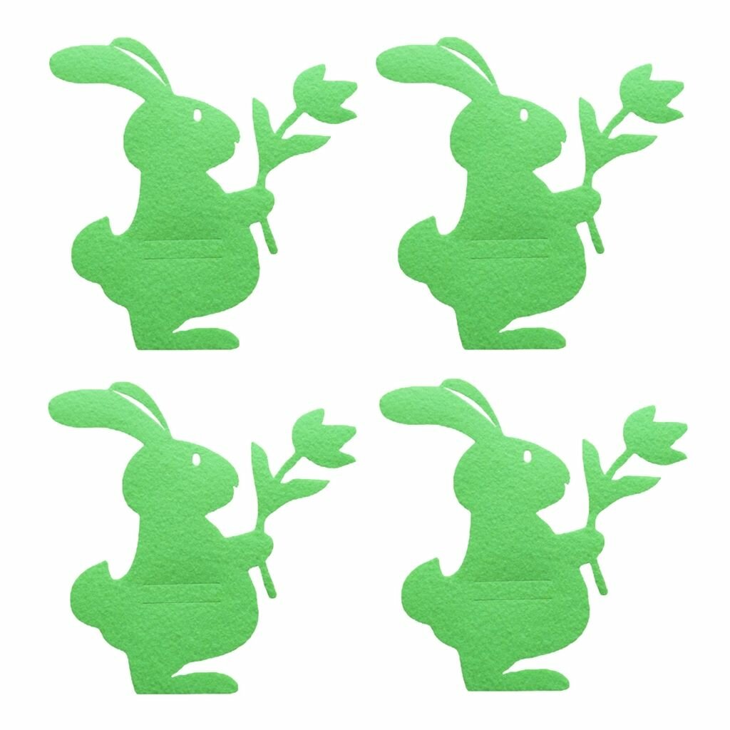 Аксессуар для Пасхи, Пасхальная сумка для столовых приборов с ом - зеленая, 4 штуки