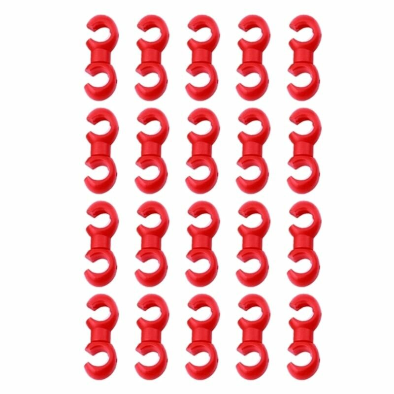 Зажимы для тросов велосипеда, красные, 20 шт.