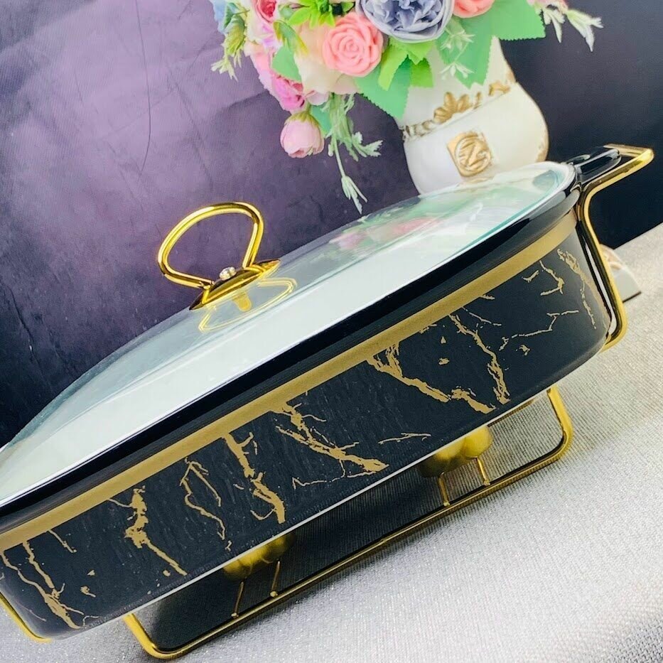 Мармит 38х23см с крышкой на подставке