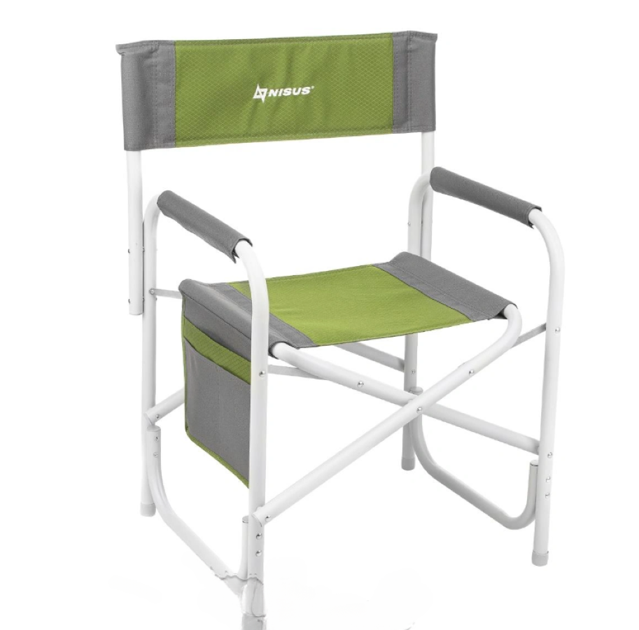 Кресло директорское, 140 кг, карман (алюм. д25) зеленый ромб/серый (T-N-DC-95200-K-GG) NISUS