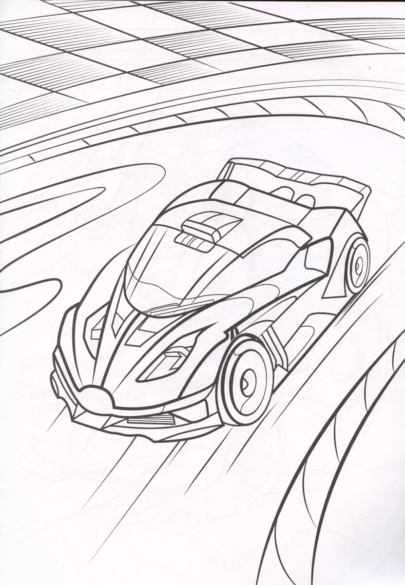 Раскраска Проф-пресс Быстрые машины, черная, А4, 2023 год