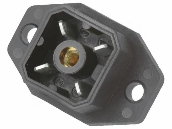 Разъем HIRSCHMANN 932092100 G 4 A 5 M SCHWARZ квадратный, Серия G, гнездо, "папа", IP65, 50 В, 10 А, PIN 4, 1 шт