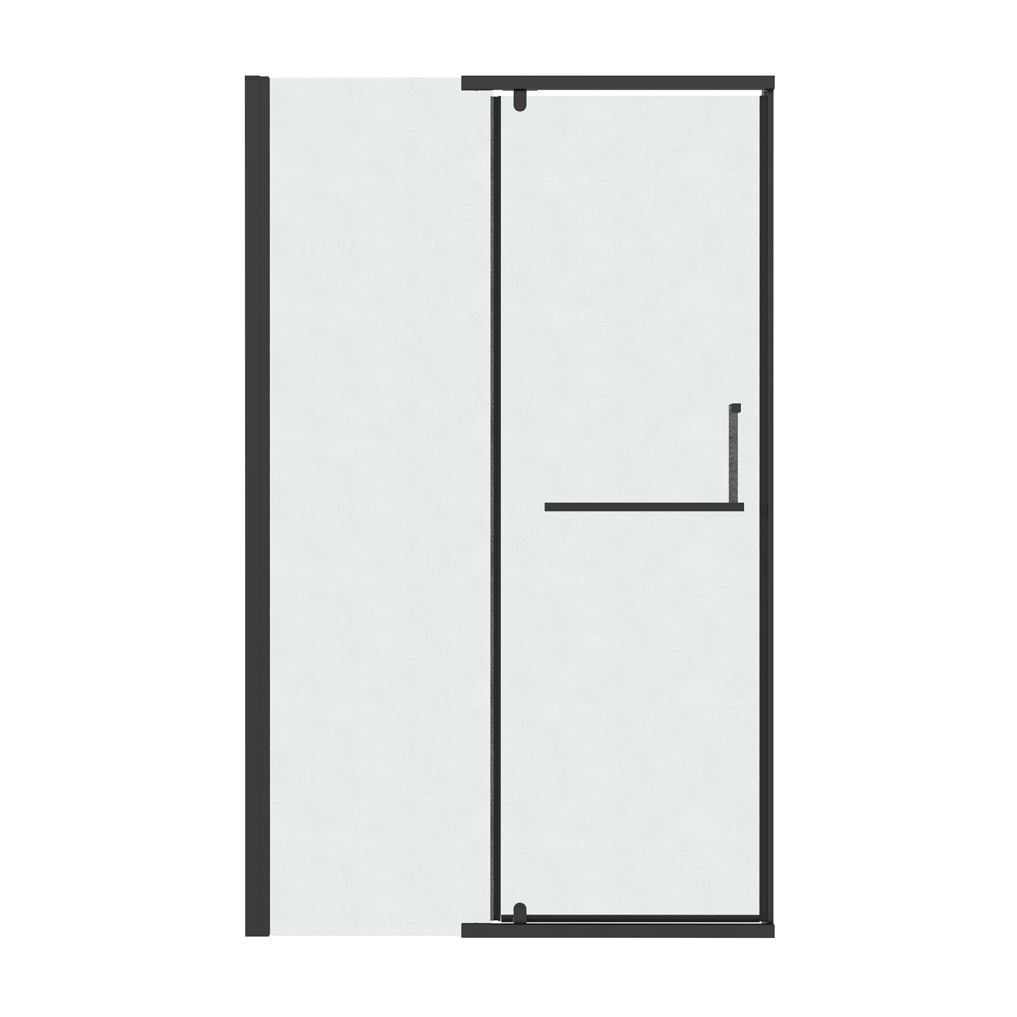 Дверь в нишу Grossman Pragma 100. K33.03.100.21.02 (100х195) черный матовый, стекло шиншилла, распашная, 1 место