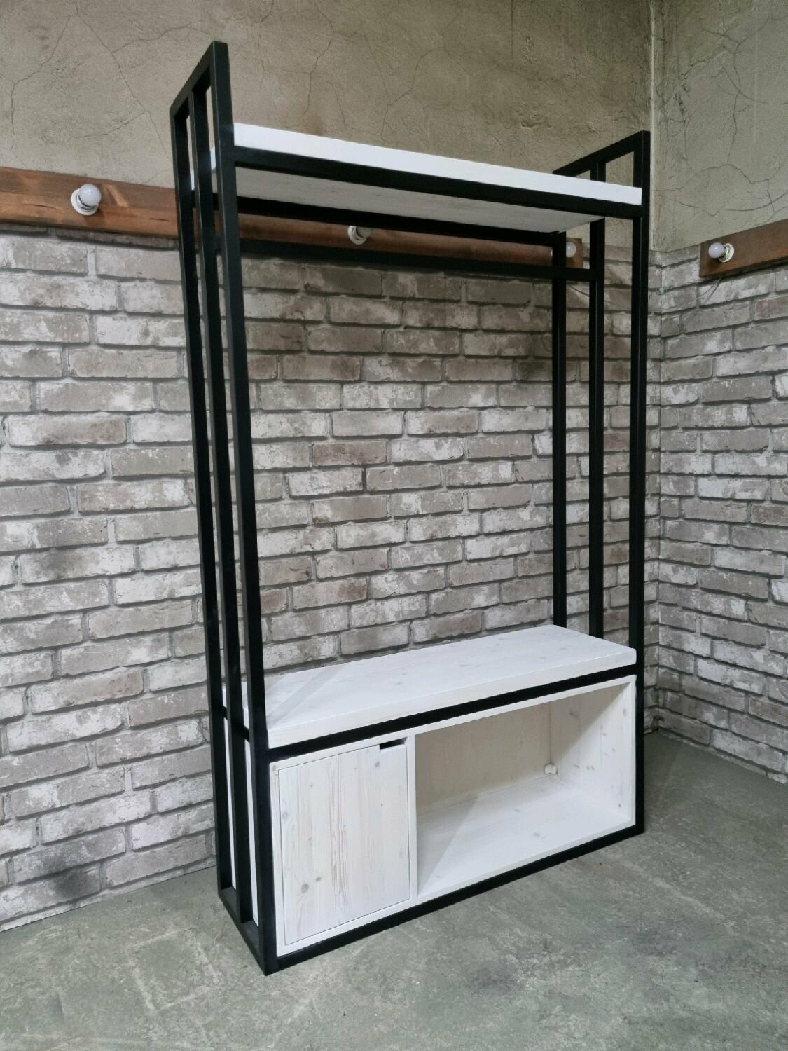 Гардеробная "EasyLOFT" в стиле лофт, в прихожую, для дома и дачи, 110х30х200 см.