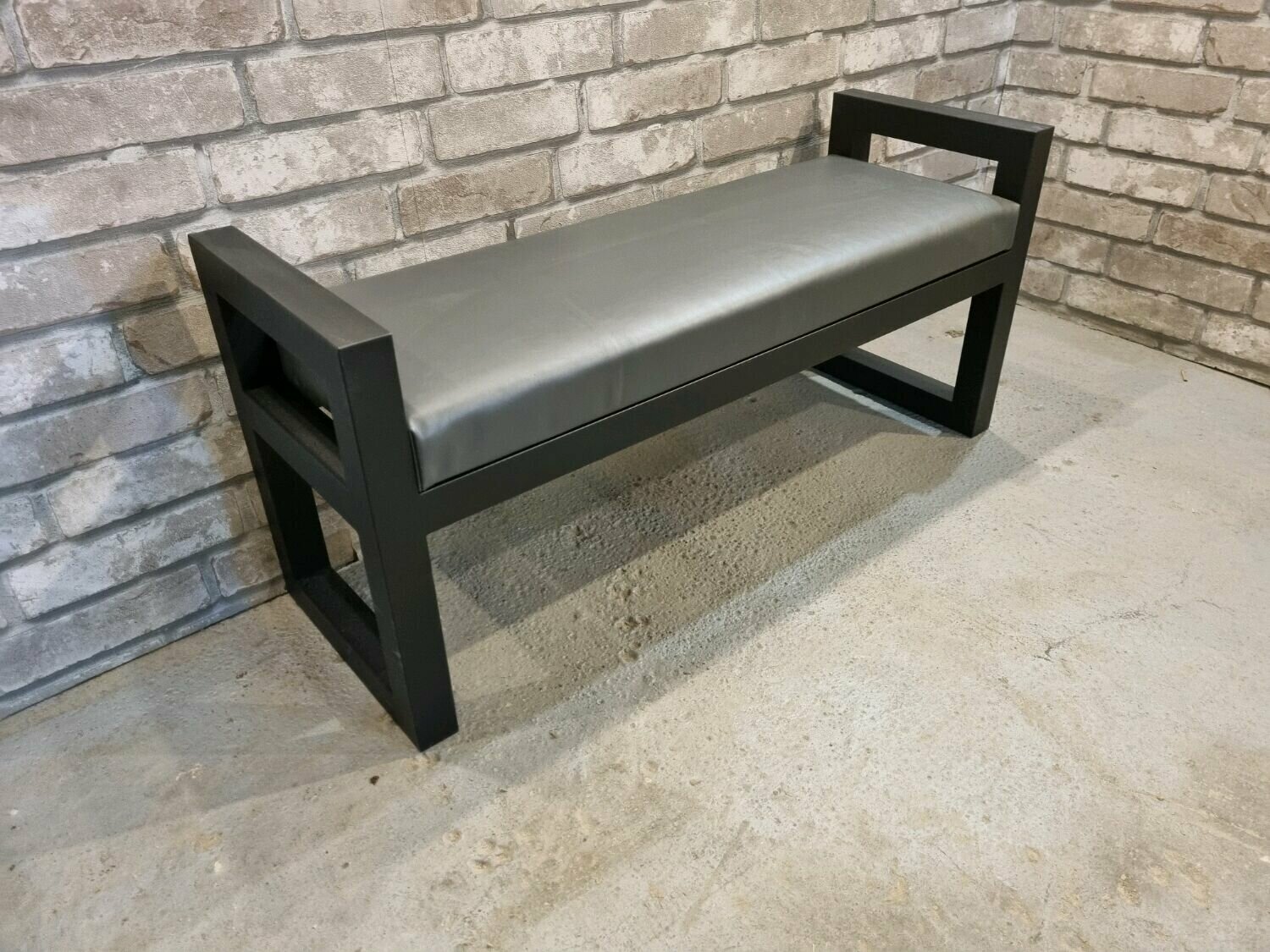 Банкетка "EasyLOFT" в стиле лофт, натуральная кожа, для дома и дачи, в гостиную, 100х40х55 см.