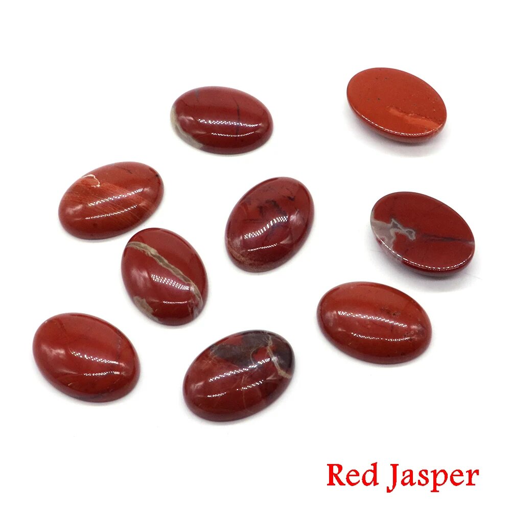 5 шт. Red Jasper, овальный кабошон 18x25 мм, красный