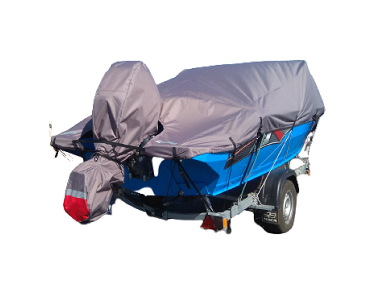 Чехол на лодочный мотор YAMAHA 8-15 л. с. 2 Т. Нога S серый GLASH.