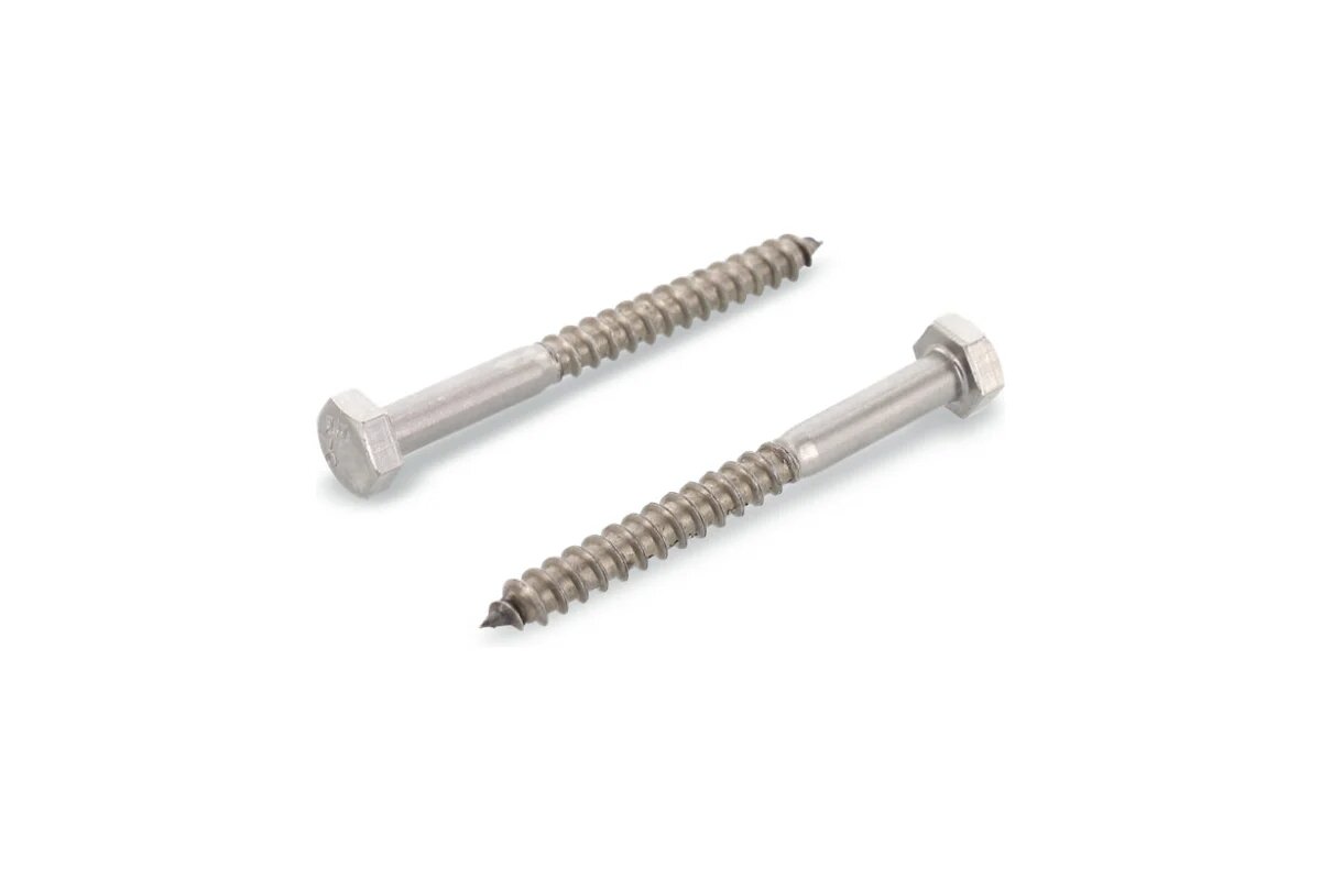 METIZ-A2 DIN 571 сантехнический саморез M12x140 мм из стали A2, 2 шт 571212140