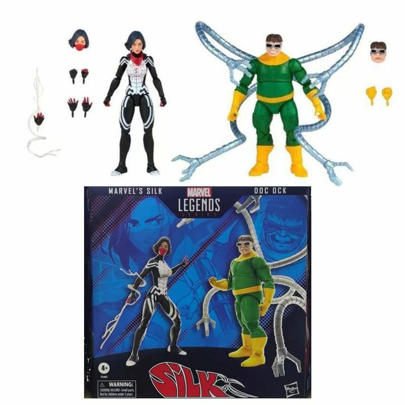 Фигурки Hasbro 6 дюймов легенды марвела Серия "Человек-паук"Набор из 2 предметов "Паучий шелк и доктор Осьминог"