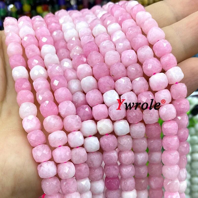 Лавандовые халцедоновые бусины YWROLE 7-8 мм Розовый, 7-8mm 22-23pcs, pink