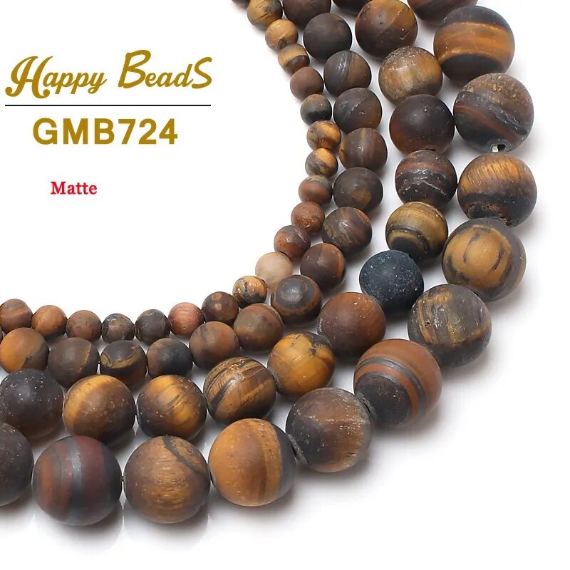 Каменные бусины GMB724 Тигровый глаз, Агат, Бирюза Коричневый, 8mm 46pcs beads, Yellow Tiger Eye