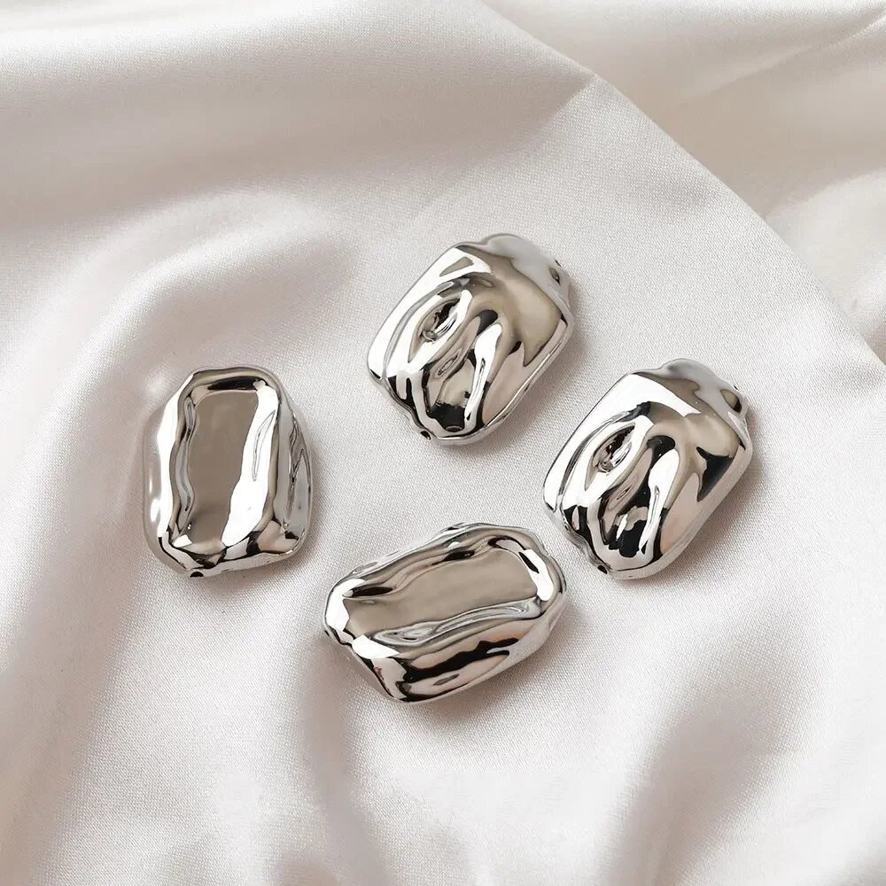 Серьги-клипсы серебро, 10 шт, Rhodium