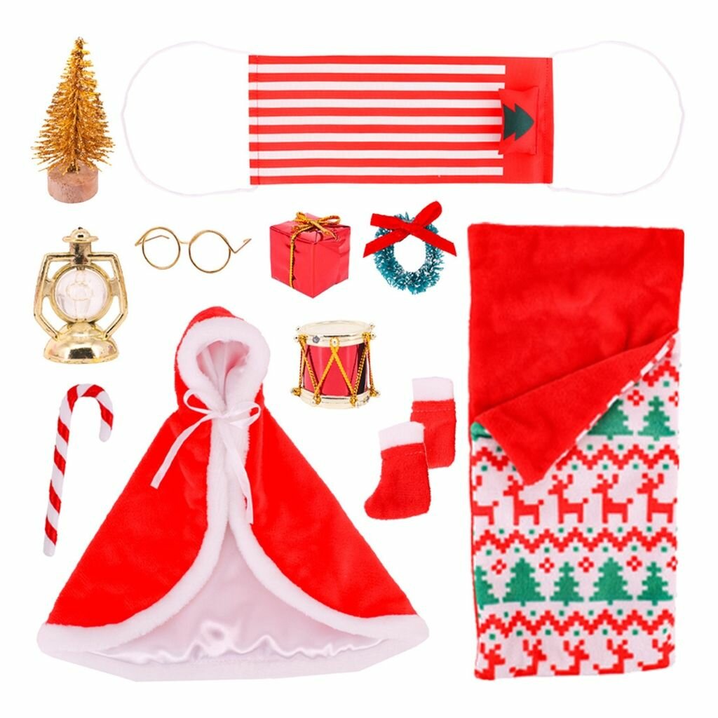 Рождественская книжная полка с кукольным плащом эльфа, комбинированный набор NQ1097