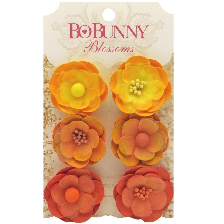 Украшения для скрапбукинга BoBunny "Harvest Orange Pansy" бумажные цветы