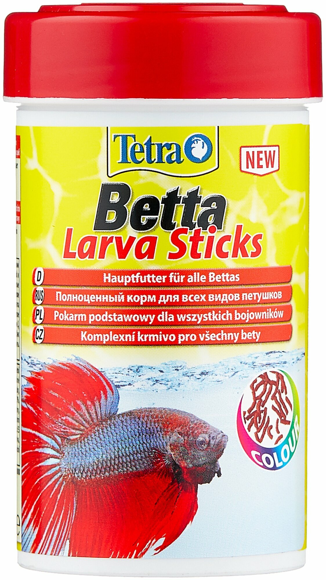 TetraBetta LarvaSticks корм в форме мотыля для петушков и других лабиринтовых рыб 100мл