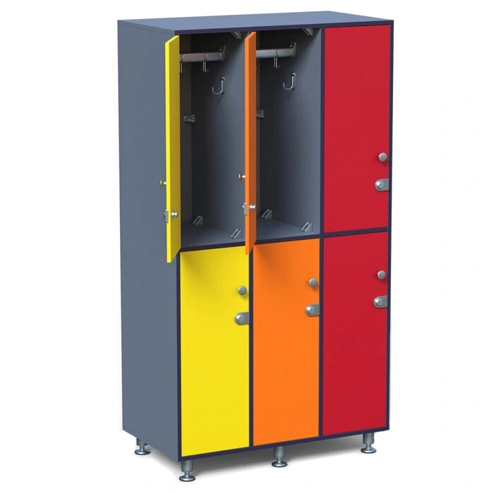 Шкаф 3:2 (3 секции / 2 яруса), 900x500x1850 (+50) мм, ЛДСП, цена - за 1 шт