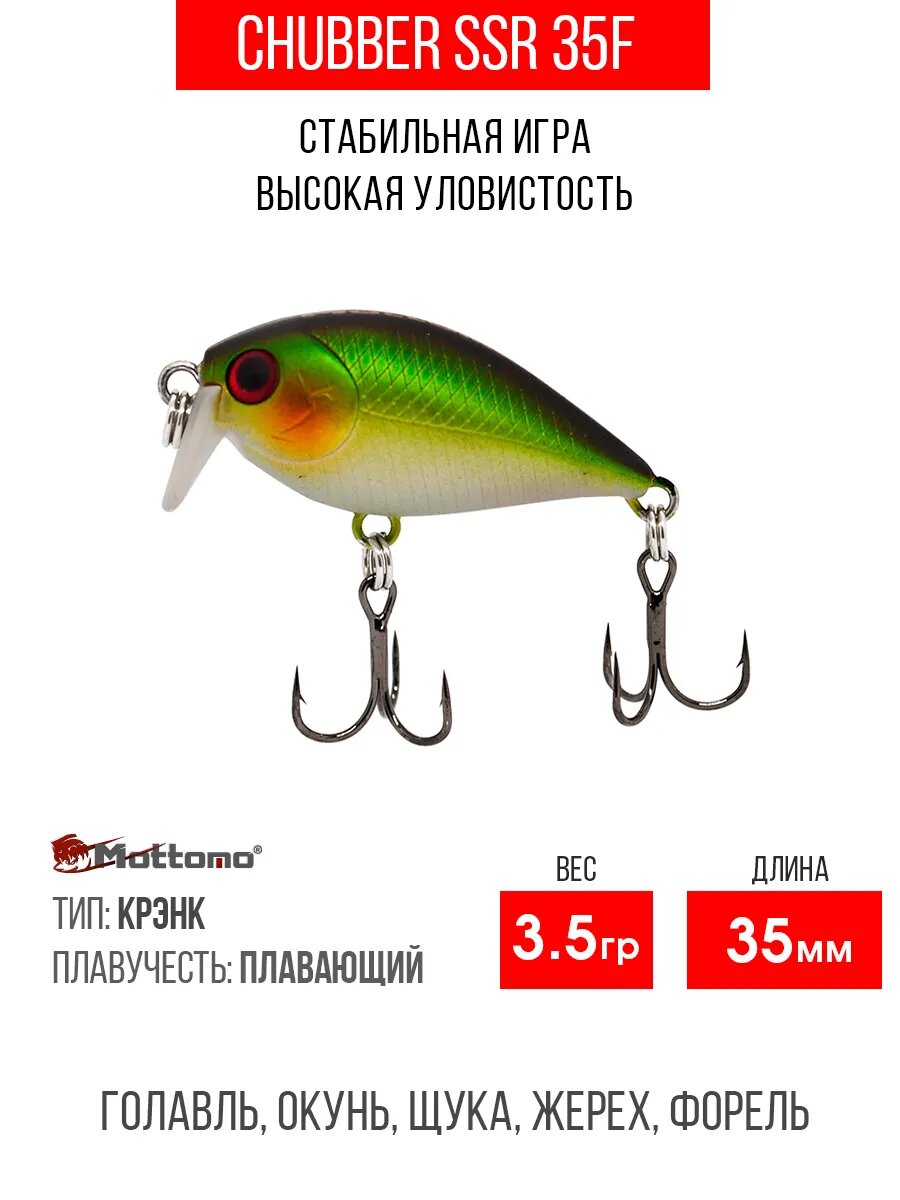 Воблер для рыбалки Chubber SSR 35F 3,5g приманка окуня, щуку, сома
