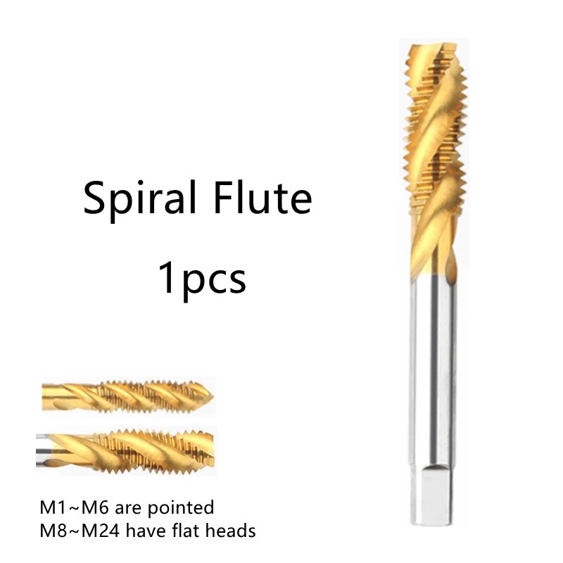 Метчики для резьбы M2-M14 из быстрорежущей стали M2x0.4, Spiral Flute