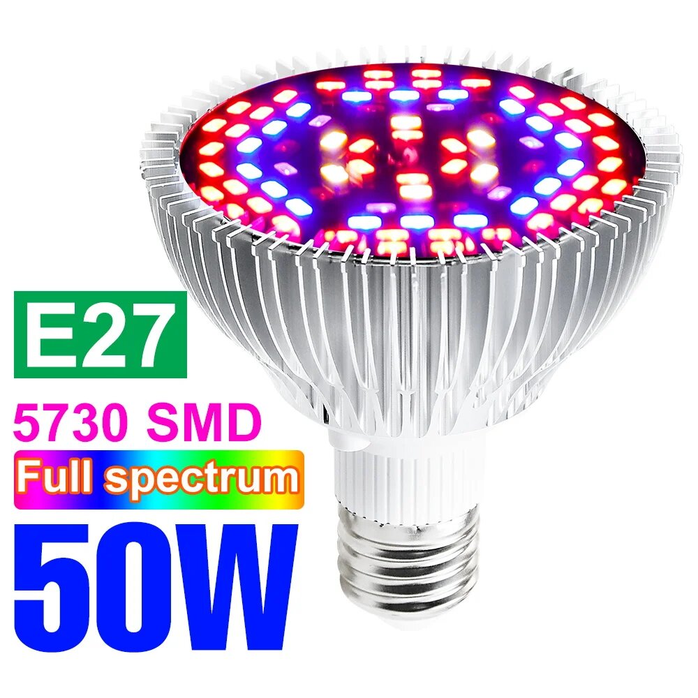 Фитолампа QNBDG полный спектр 18Вт, Two Years Warranty, E27 50W