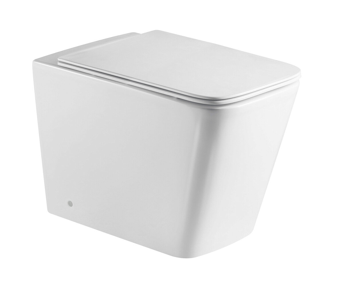Унитаз приставной WeltWasser GELBACH 002GL-WT белый глянцевый, безободковый, с крышкой микролифт