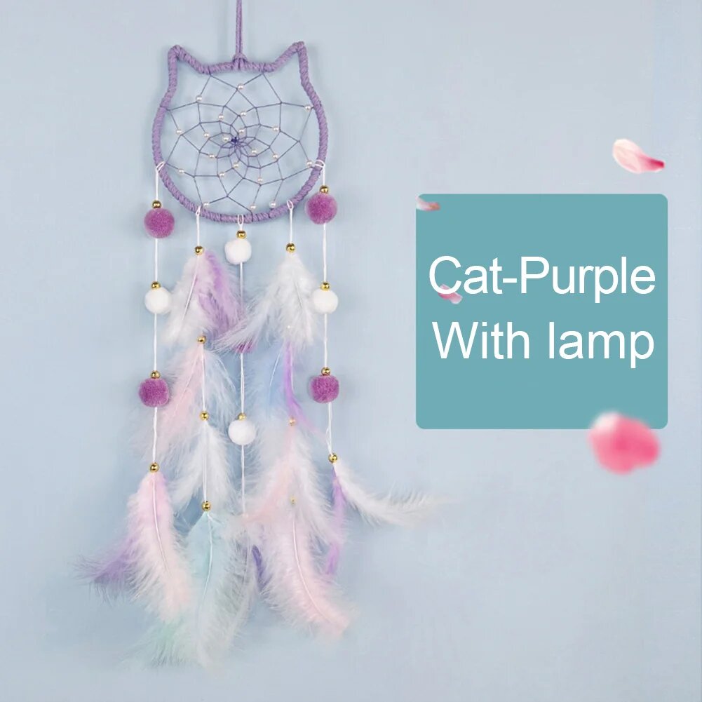 Ловец снов Cat-Purple с подсветкой