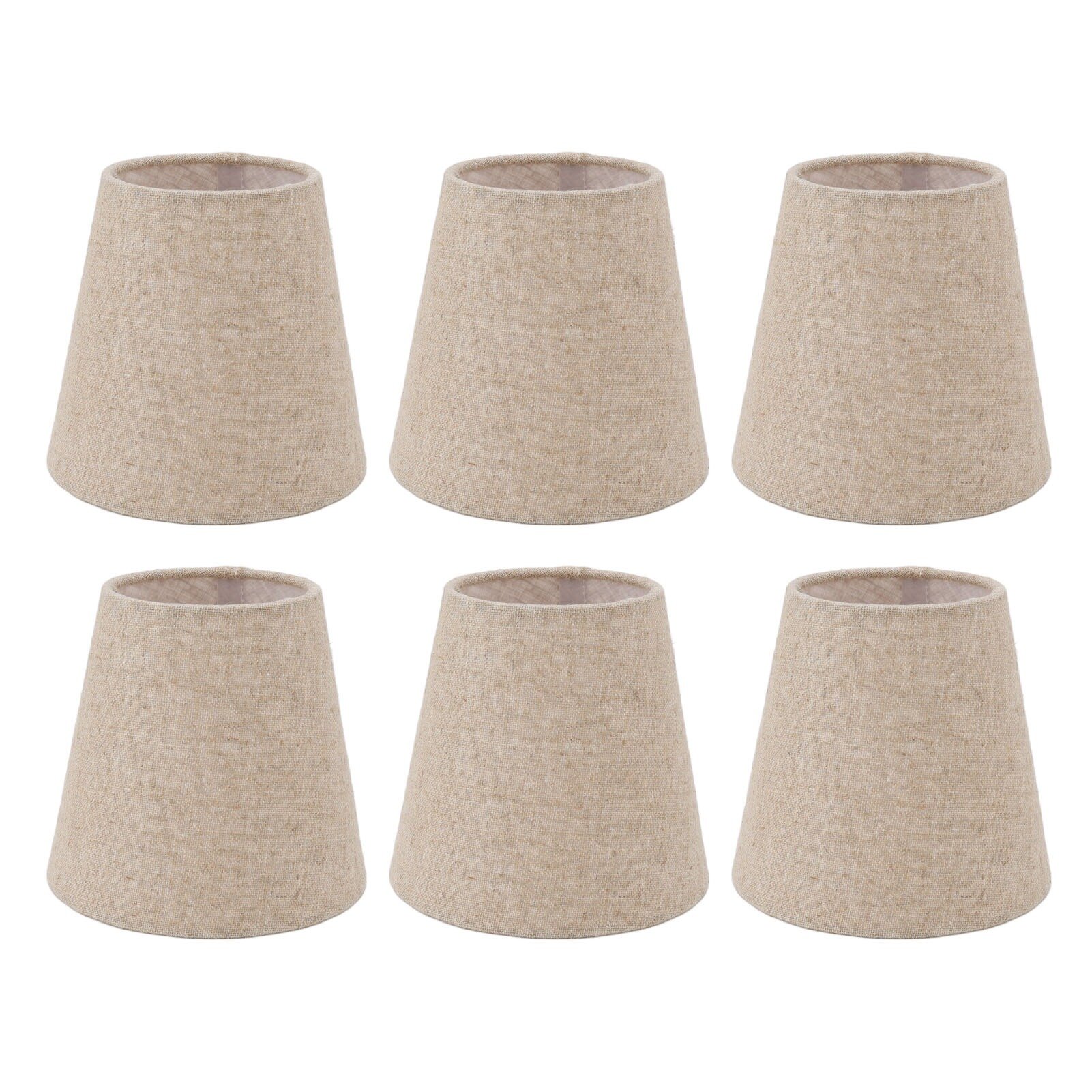 6 шт. небольшой зажим для абажура на барабане, абажур из льняной ткани для свечей, осветительные аксессуары