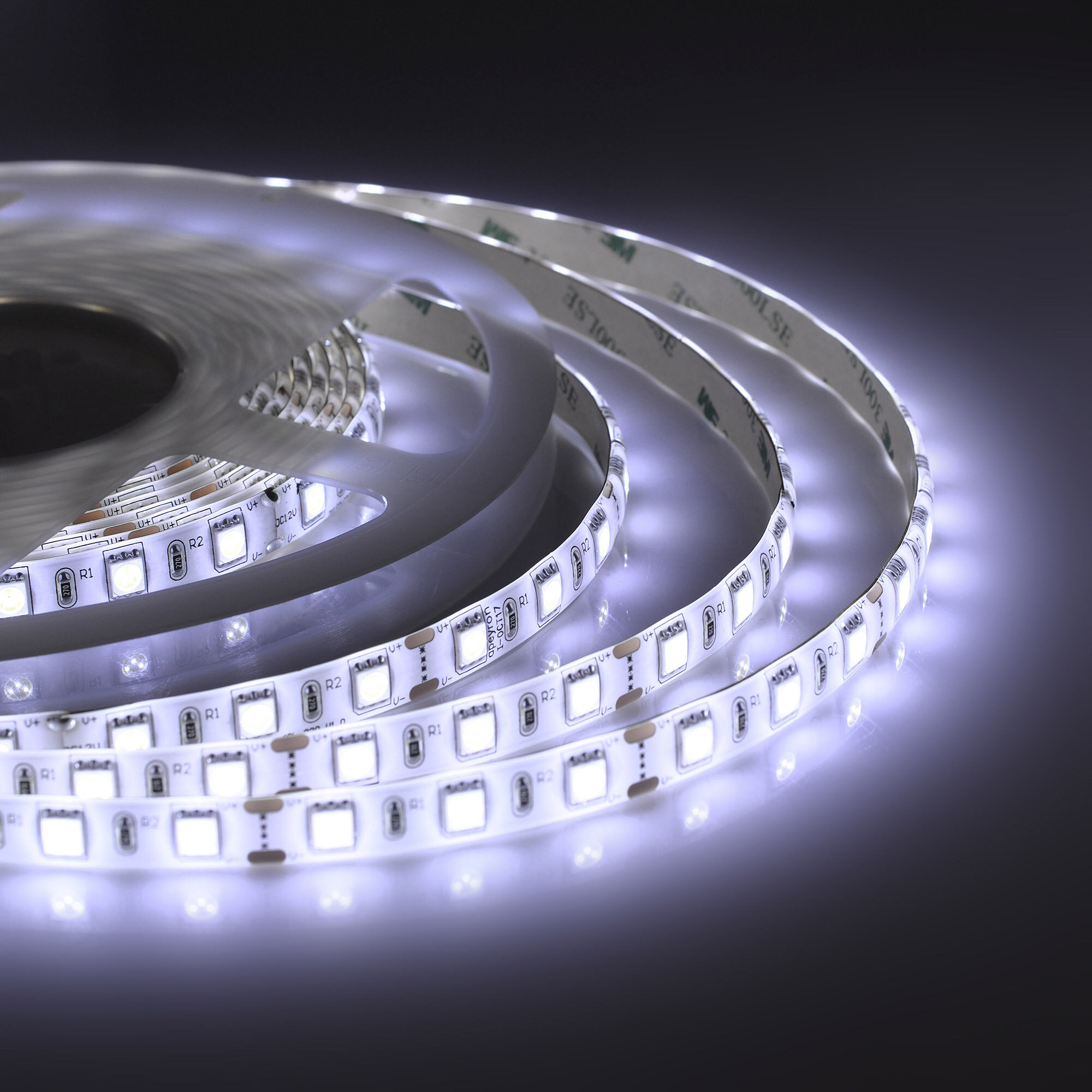 Светодиодная лента SMD 5050. 12 В. Цвет свечения: Холодный белый, IP65, Катушка 5 метров