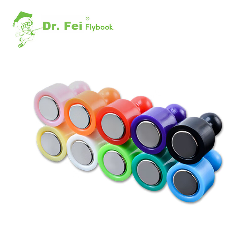 Flybook Strong Magnetic Circular Magnets for Whiteboard, Blackboard, Teaching, Office, Art Fixation [10 Colors, 10 Pieces/small Size]