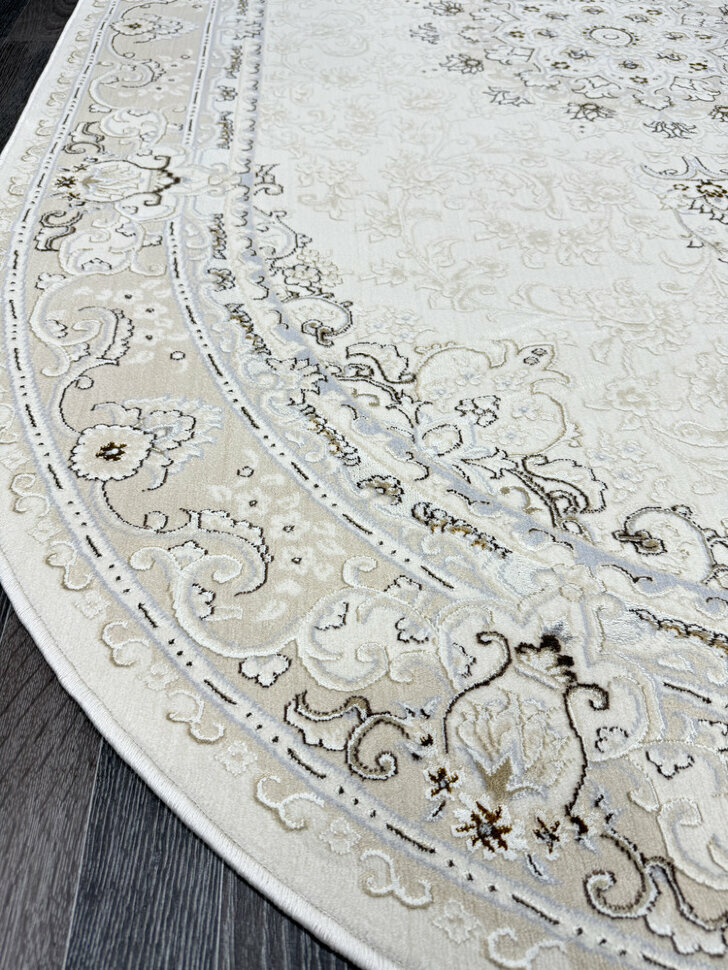 Ковер, Овал, Бежевый, Золотисто-жёлтый, Серый, Коричневый, Классический, Прованс, на пол, в гостиную, спальню, в ассортименте (80 см. на 150 см.)