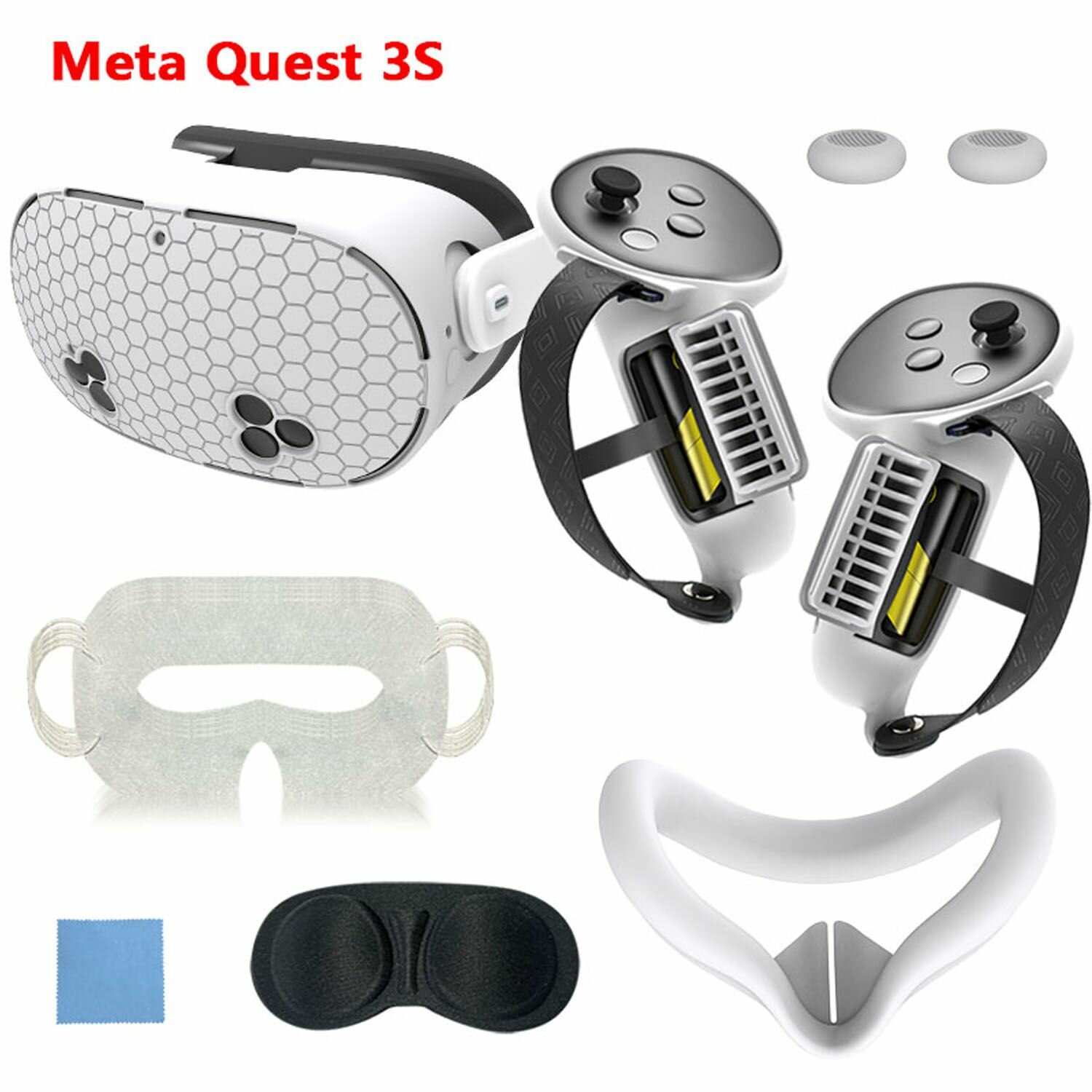 Набор защитных аксессуаров виртуальной реальности для Oculus Quest 3S, Ручка контроллера, Оболочка виртуальной реальности, Лицо, Объектив, Ручка для большого пальца, Глаз, Защитная оболочка для Quest 3S