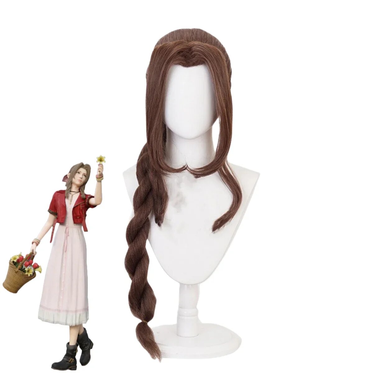 Косплей костюм Aerith Gainsborough Final Fantasy VII Remake L, wig