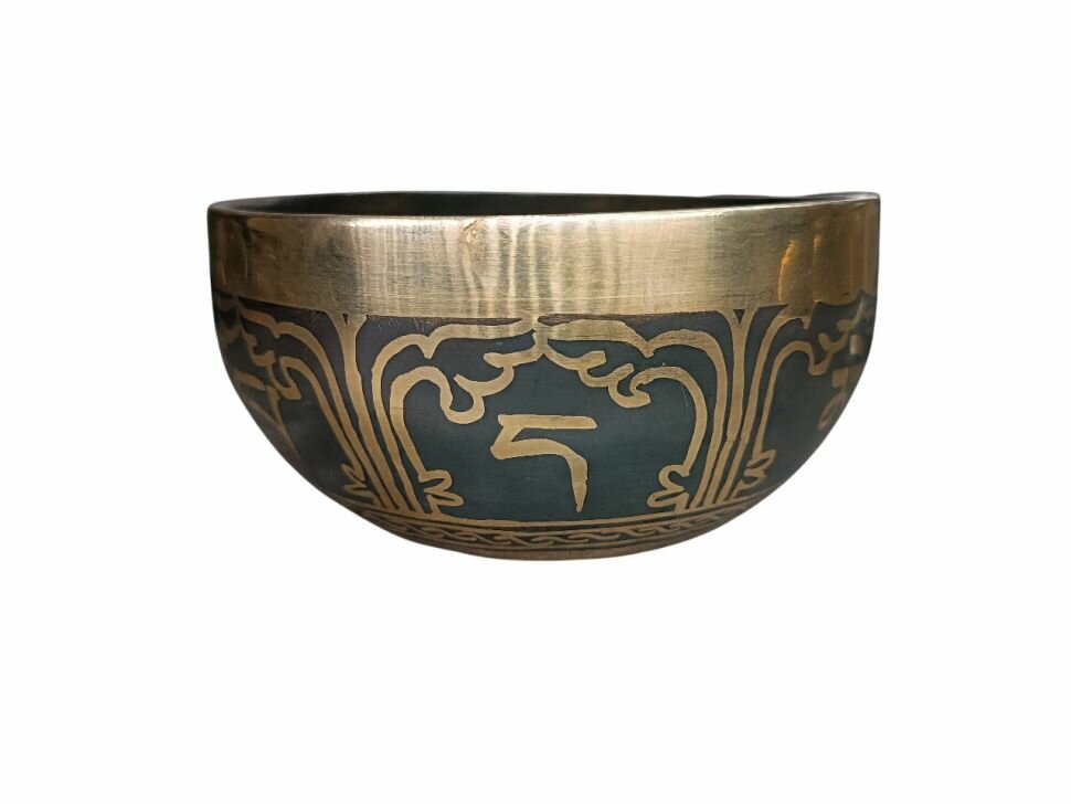 Кованая поющая чаша Etching Carving ( 14,4 см, нота: Ми, 329 Гц )