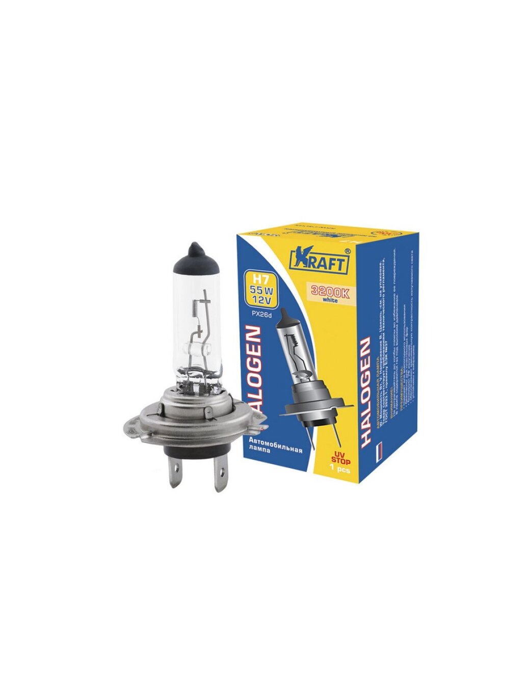 Лампа галогенная Kraft Basic H7 12V 55W, 1