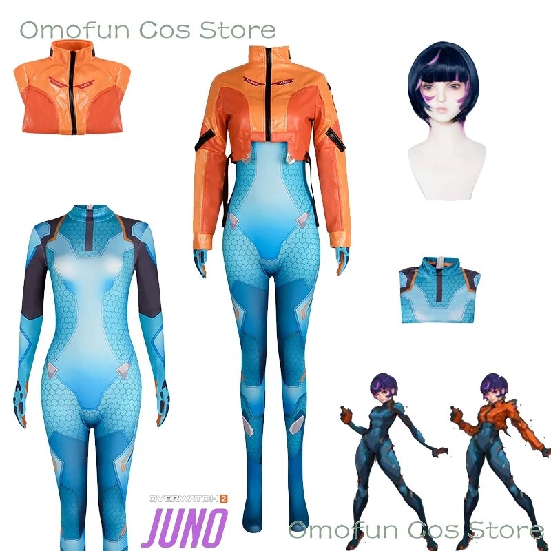 Game Overwatch 2 Juno Cosplay Costumes Wig Suit Fullset Support Hero Clothes Halloween Carnival Outfit Juno Teo Minh Women Girls