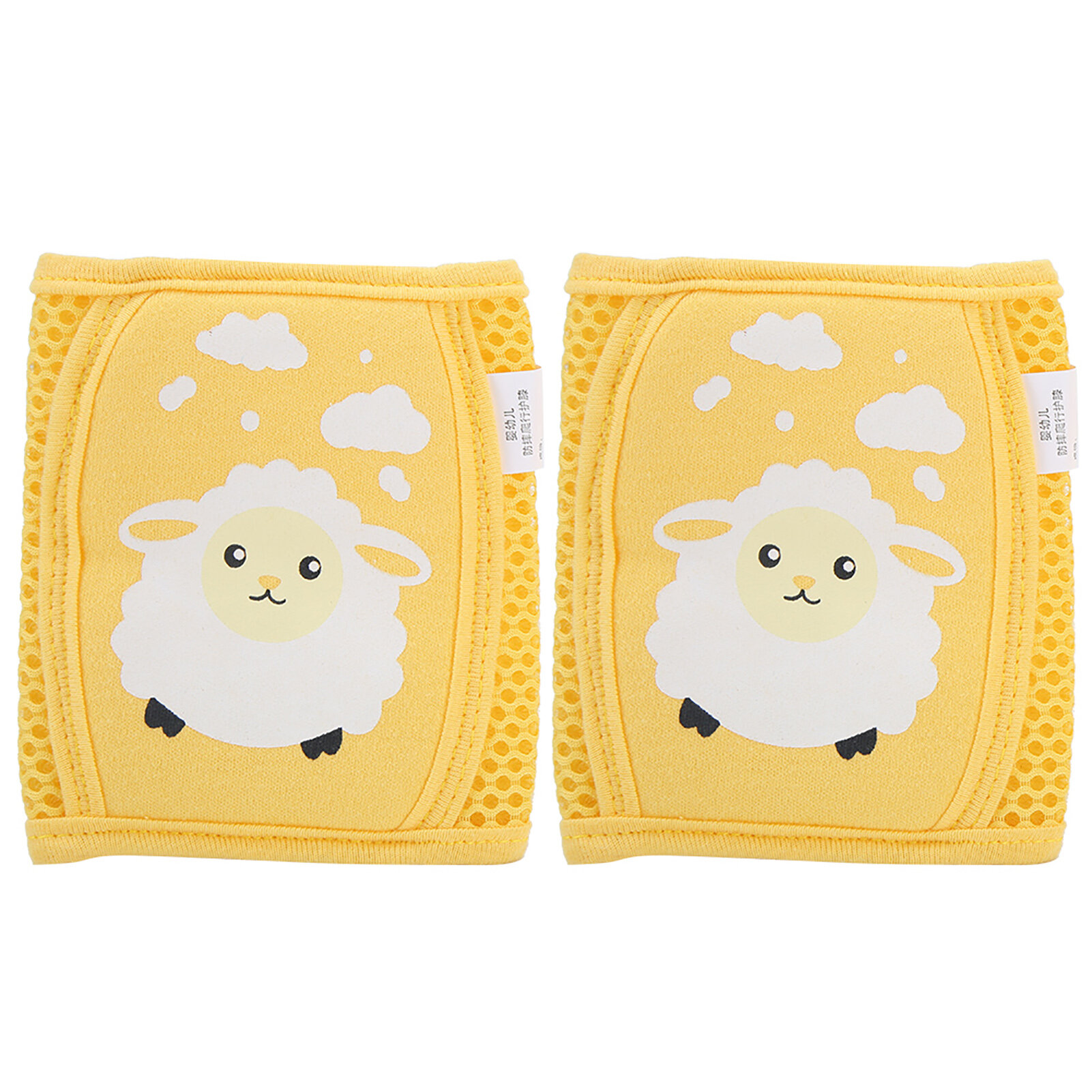 Регулируемые наколенники для малышей, защитные наколенники для ног, мягкие наколенники для лета, желтые овечки.